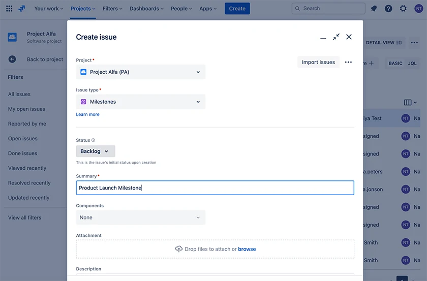 Jira Milestones with ActivityTimeline: How to create and track